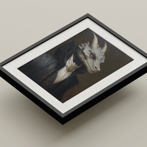 Victorian Dragon Art Portrait Dragon Wall Decor Print - Etsy