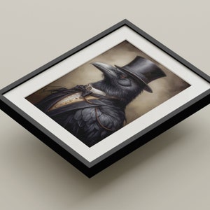 Victorian Raven Vintage Poster, Art Poster Print, Home Decor, Gothic ...