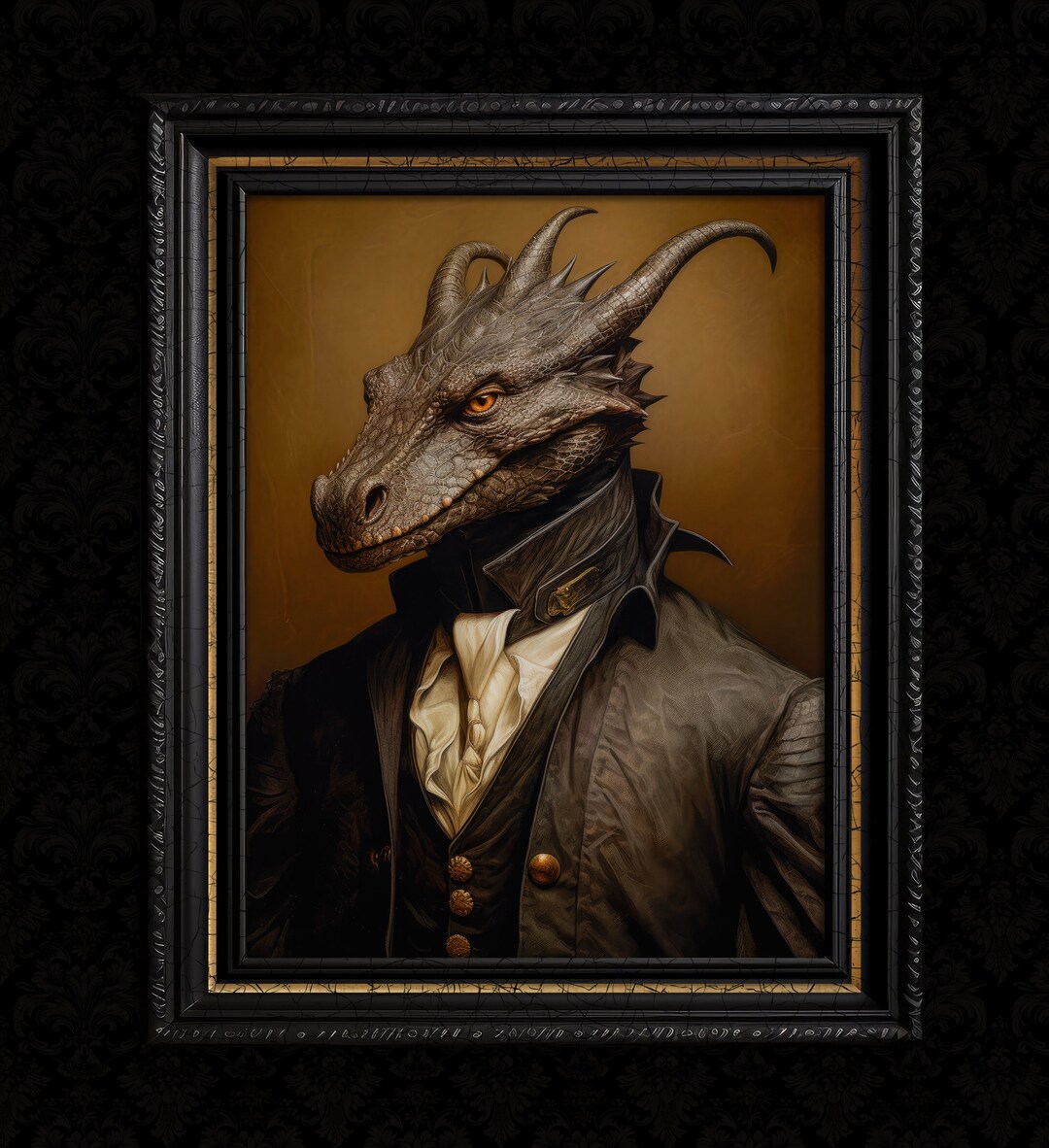 Dragon Art Print Victorian Fantasy Animal Portrait - Etsy