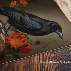 Vintage Raven and Book Wall Art Print - Etsy