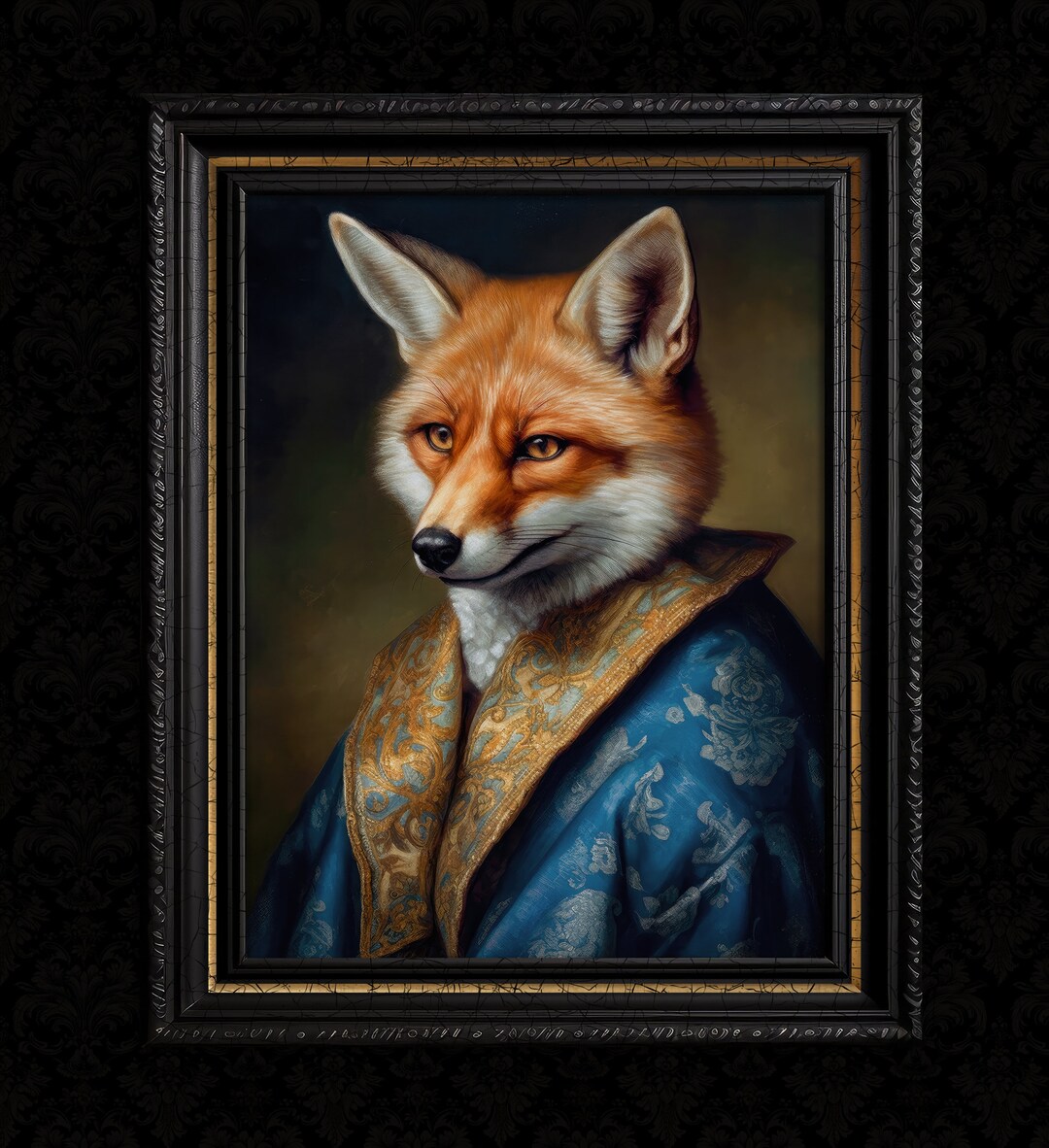 Gothic Fox Vintage Wall Art Print - Etsy