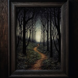 Goth Decor Dark Forest Wall Art Print - Etsy