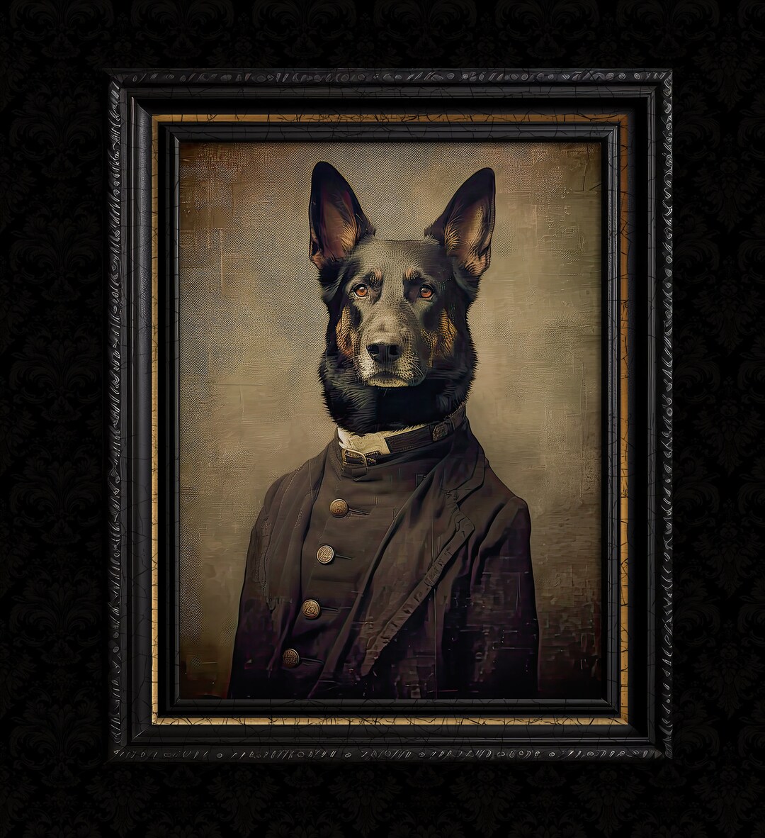 Victorian German Shepherd Vintage Wall Art Print - Etsy