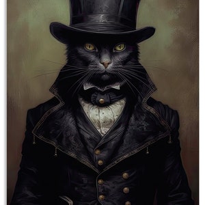 Victorian Cat Vintage Wall Art Print - Etsy