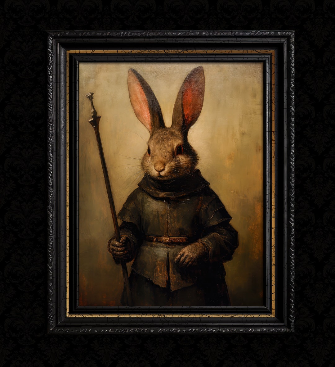 Victorian Rabbit Art Portrait Rabbit Wall Decor Print - Etsy