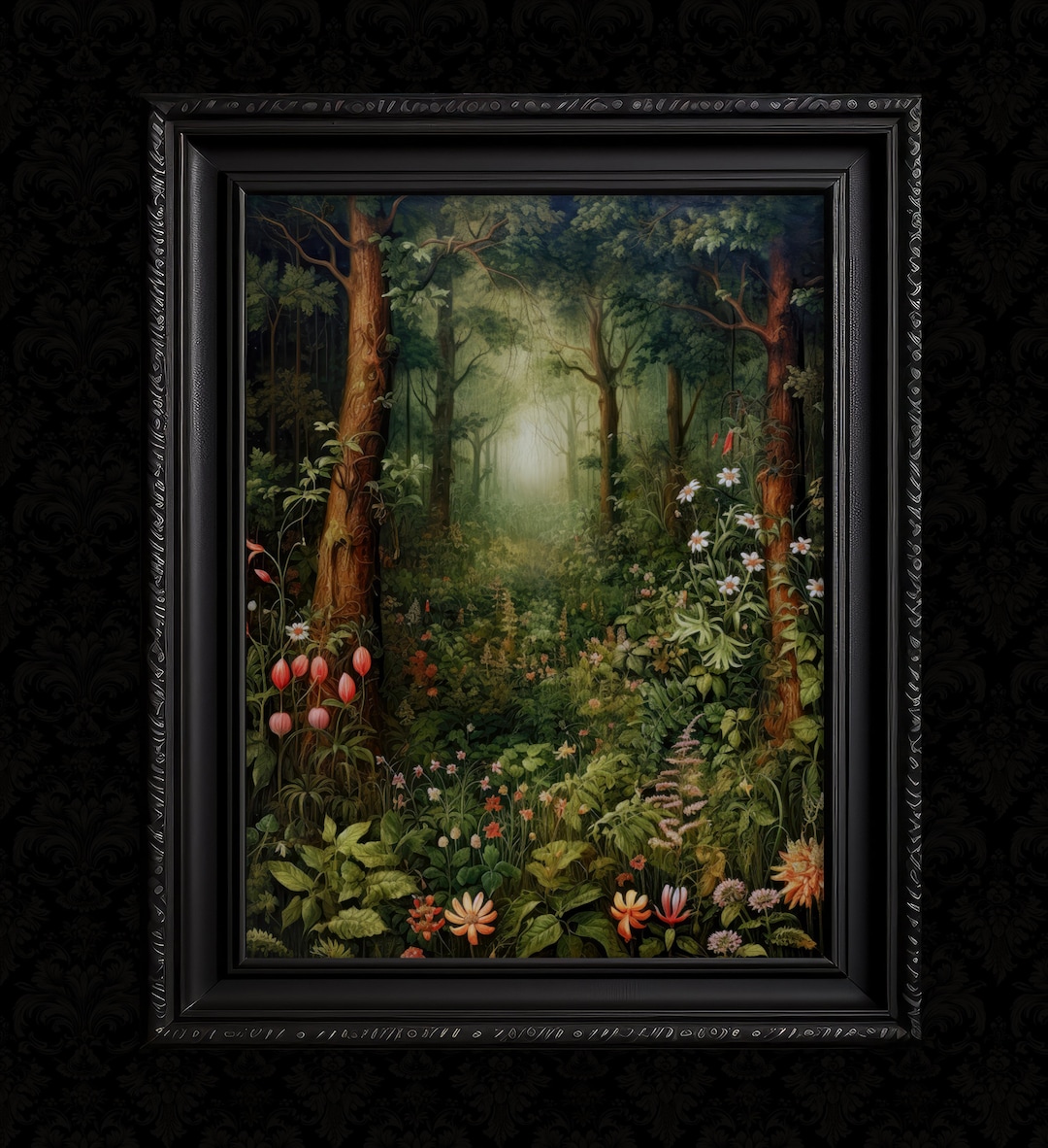 Dark Cottagecore Forest Wall Art Print - Etsy