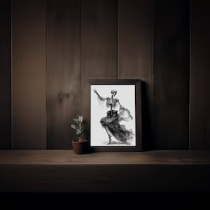 Dancing Skeleton Wall Decor Art Print - Etsy