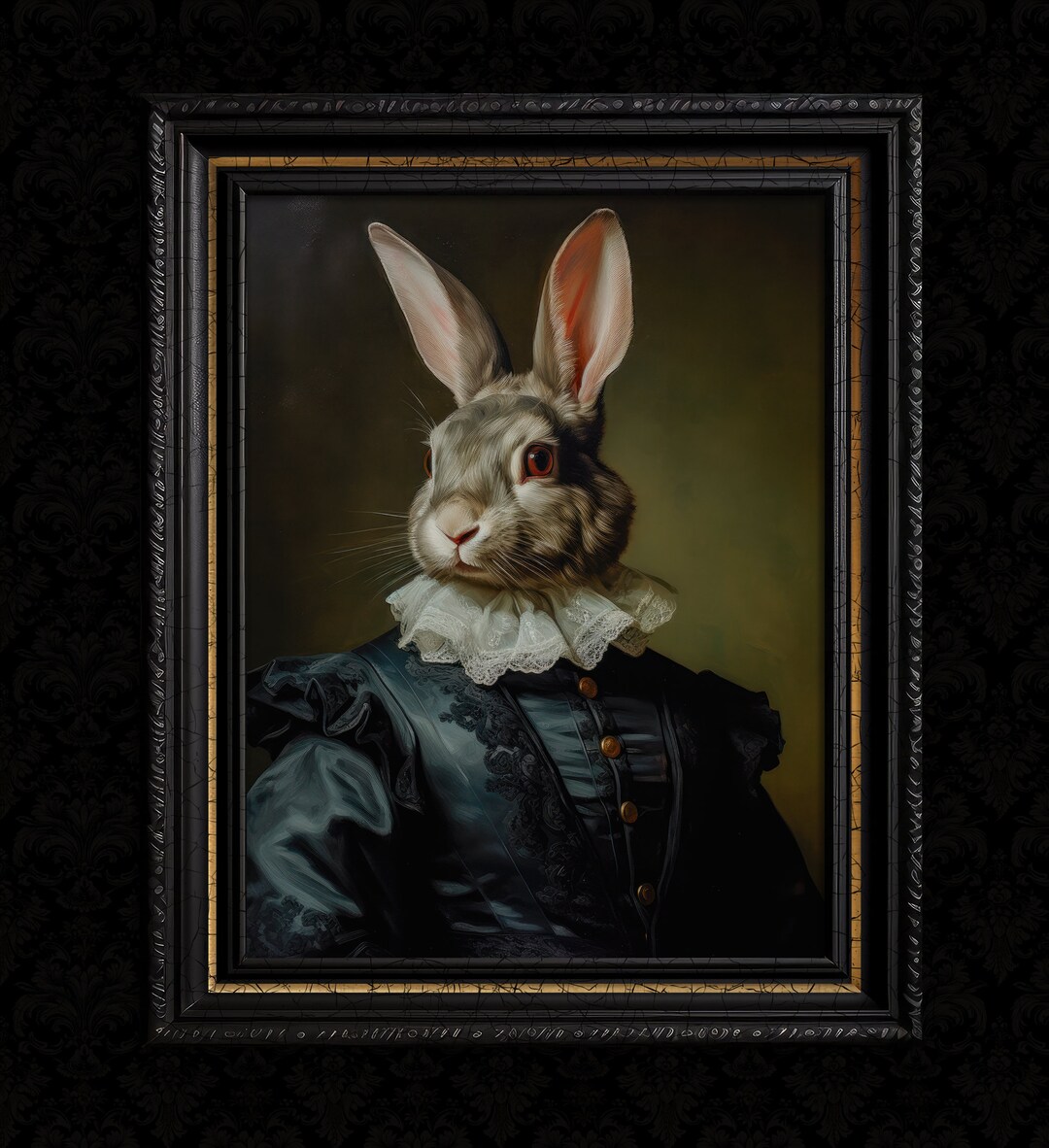Victorian Rabbit Art Fantasy Portrait Wall Art Print - Etsy