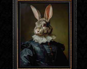 Victorian Rabbit Print Living Room Decor Vintageartrealm Downloadable ...