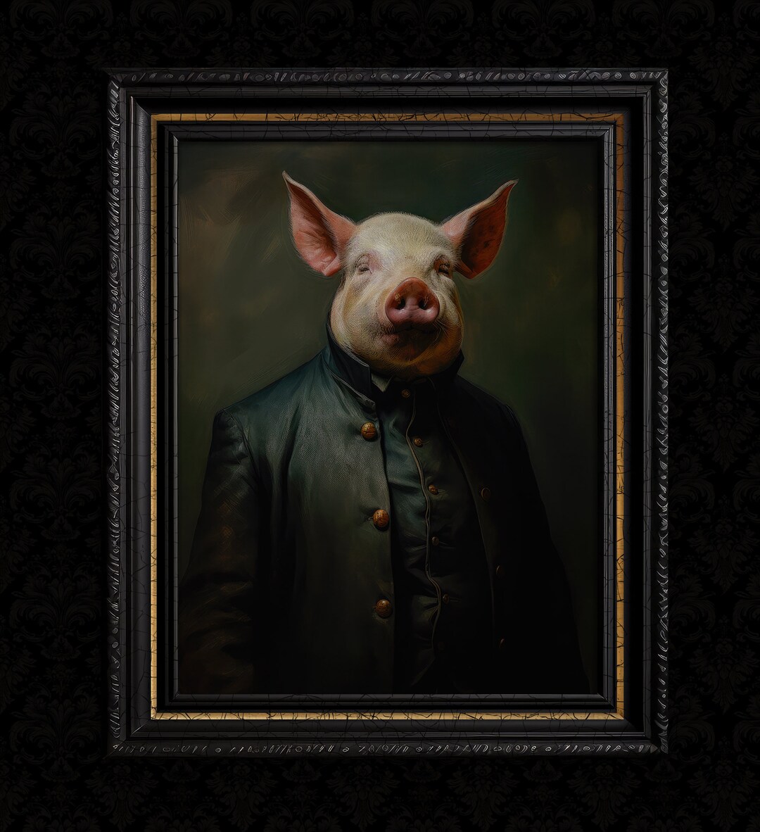 Victorian Pig Art Fantasy Portrait Print - Etsy