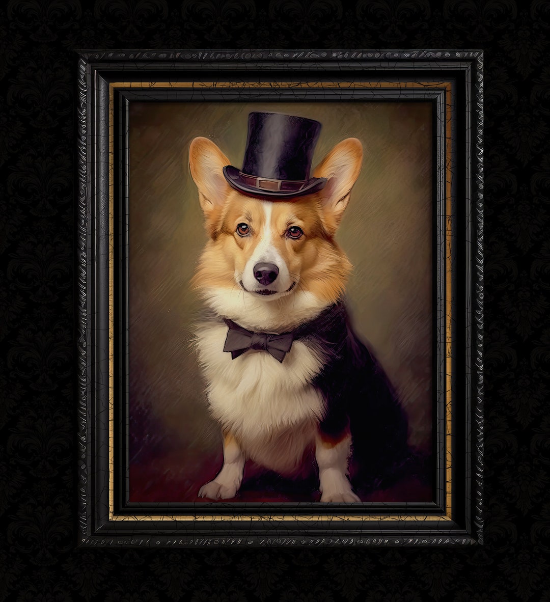 Victorian Corgi Vintage Wall Decor Print - Etsy