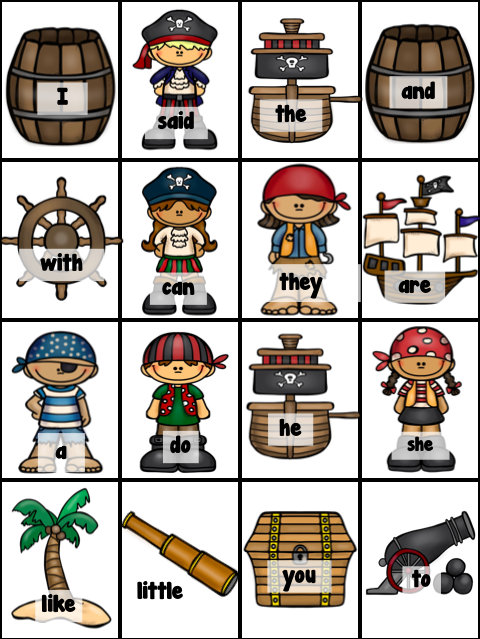Pirate Sight Word BINGO Kindergarten 1st Grade Review - Etsy
