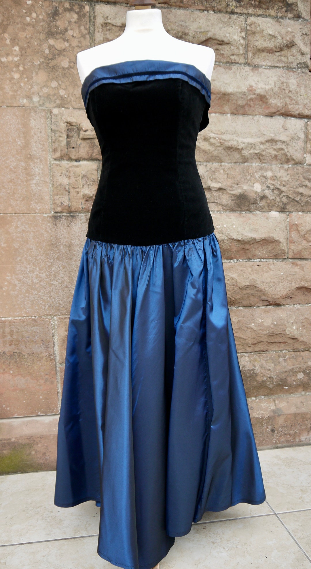 Beautiful Laura Ashley Evening Dress Velvet and Taffeta - Etsy