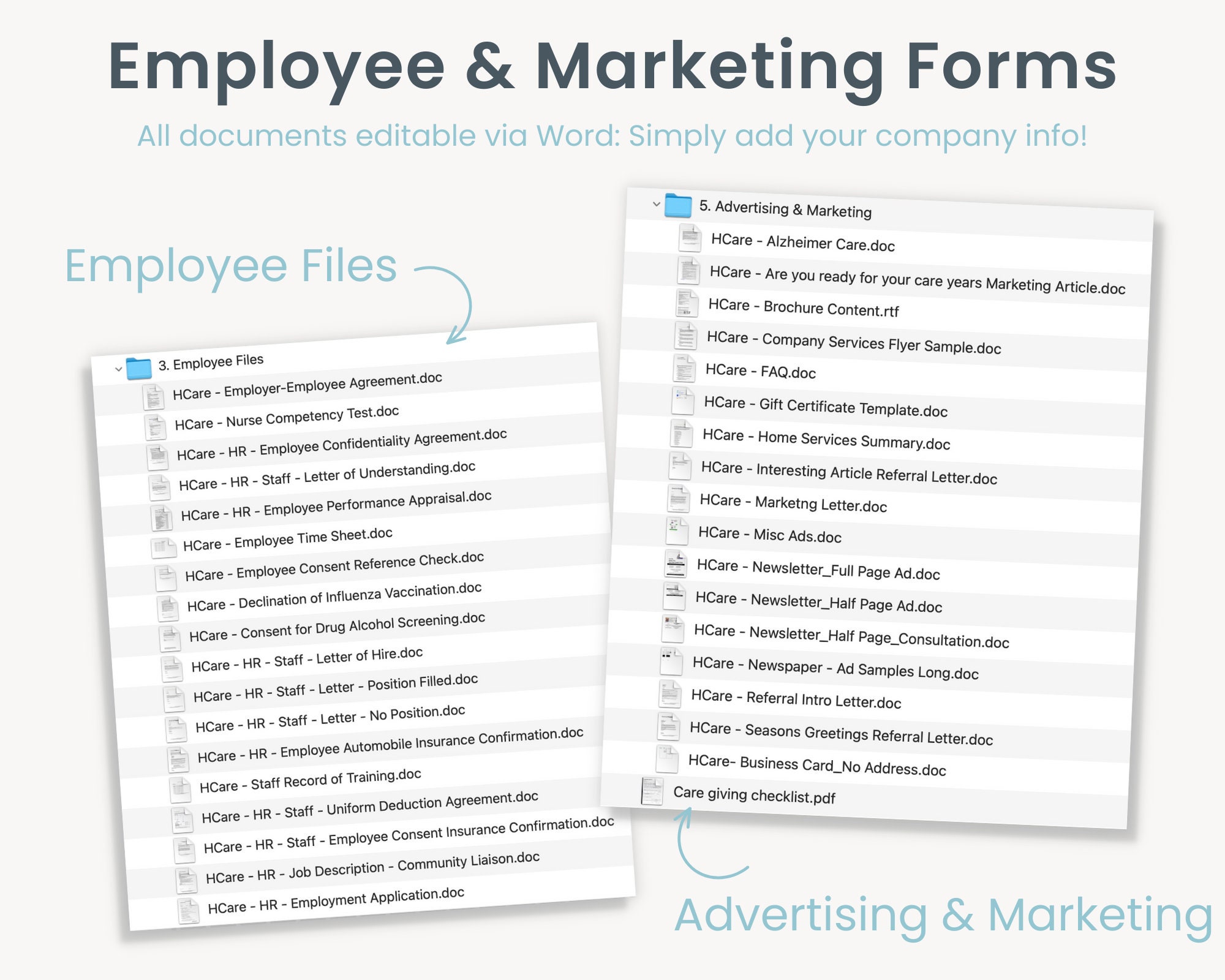 Home Care Business Templates Bundle | Personal Care Agency | in Home ...