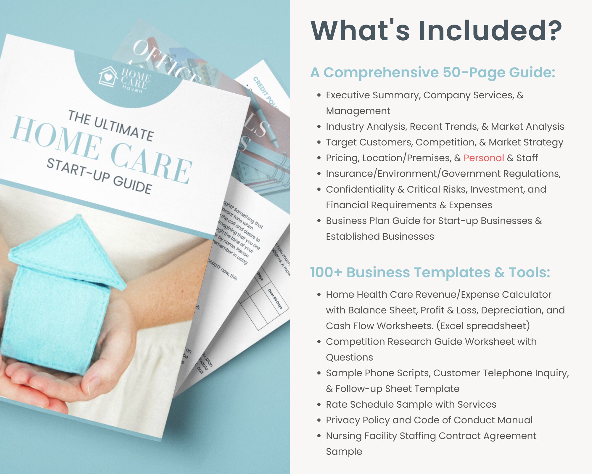 Home Care Business Templates Bundle | Personal Care Agency | in Home ...