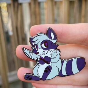 Stabby Knife Raccoon Gray Hard Enamel Pin - Etsy