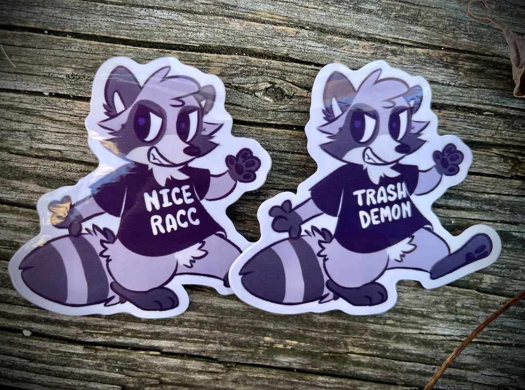 Trash Demon Raccoon Sticker Waterproof Vinyl - Etsy