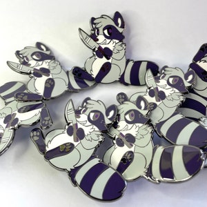 Stabby Knife Raccoon Gray Hard Enamel Pin - Etsy