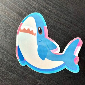 Blahaj Trans Pride Sticker GLOSSY 3 Blåhaj Shark Sticker - Etsy