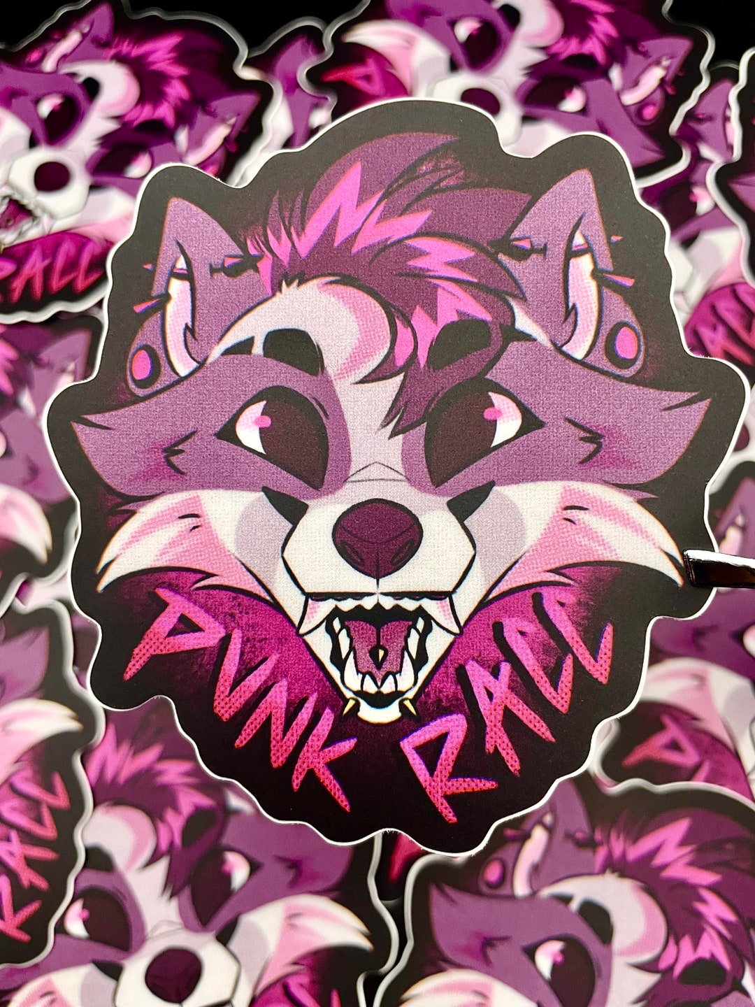 Punk Racc Raccoon Vinyl Sticker - MATTE Water-resistant Sticker - Etsy