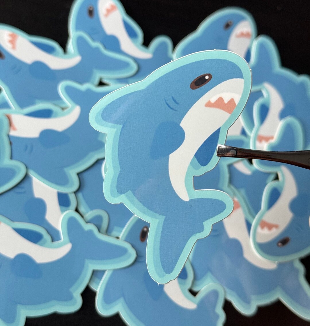 Blahaj Blue Shark Sticker GLOSSY - 3” Blåhaj Sticker - Etsy