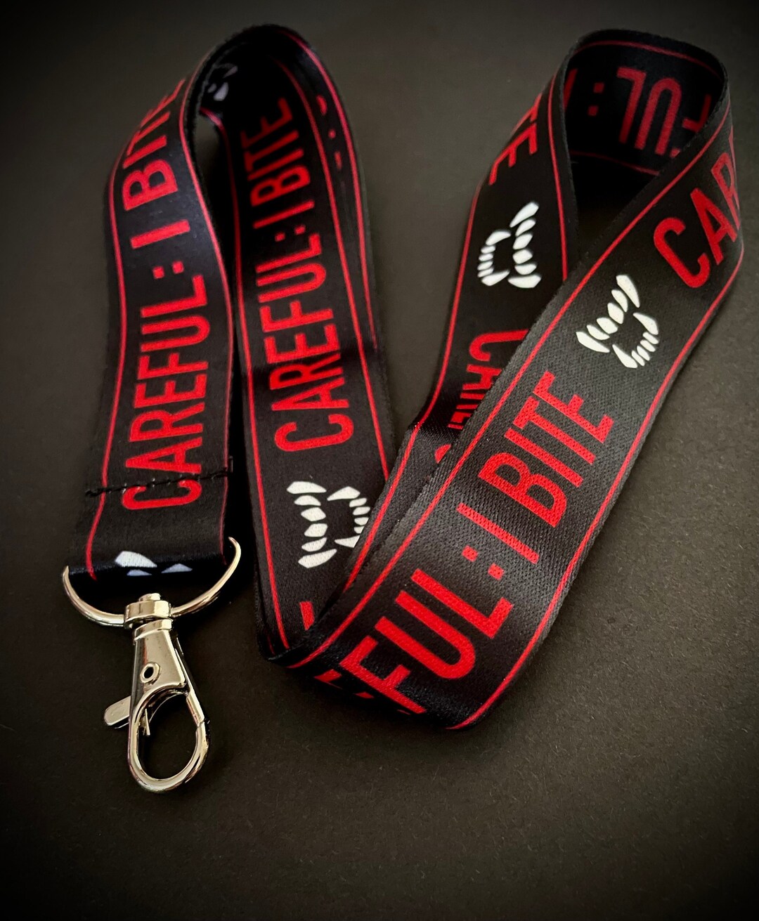Careful, I Bite Lanyard Vampire Astarion Badge Lanyard With Clasp - Etsy