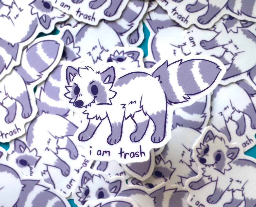 Punk Racc Raccoon Vinyl Sticker MATTE Water-resistant Sticker - Etsy