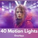 Motion Light Photo Overlay, Colorful Light Photoshop Overlays, Light ...