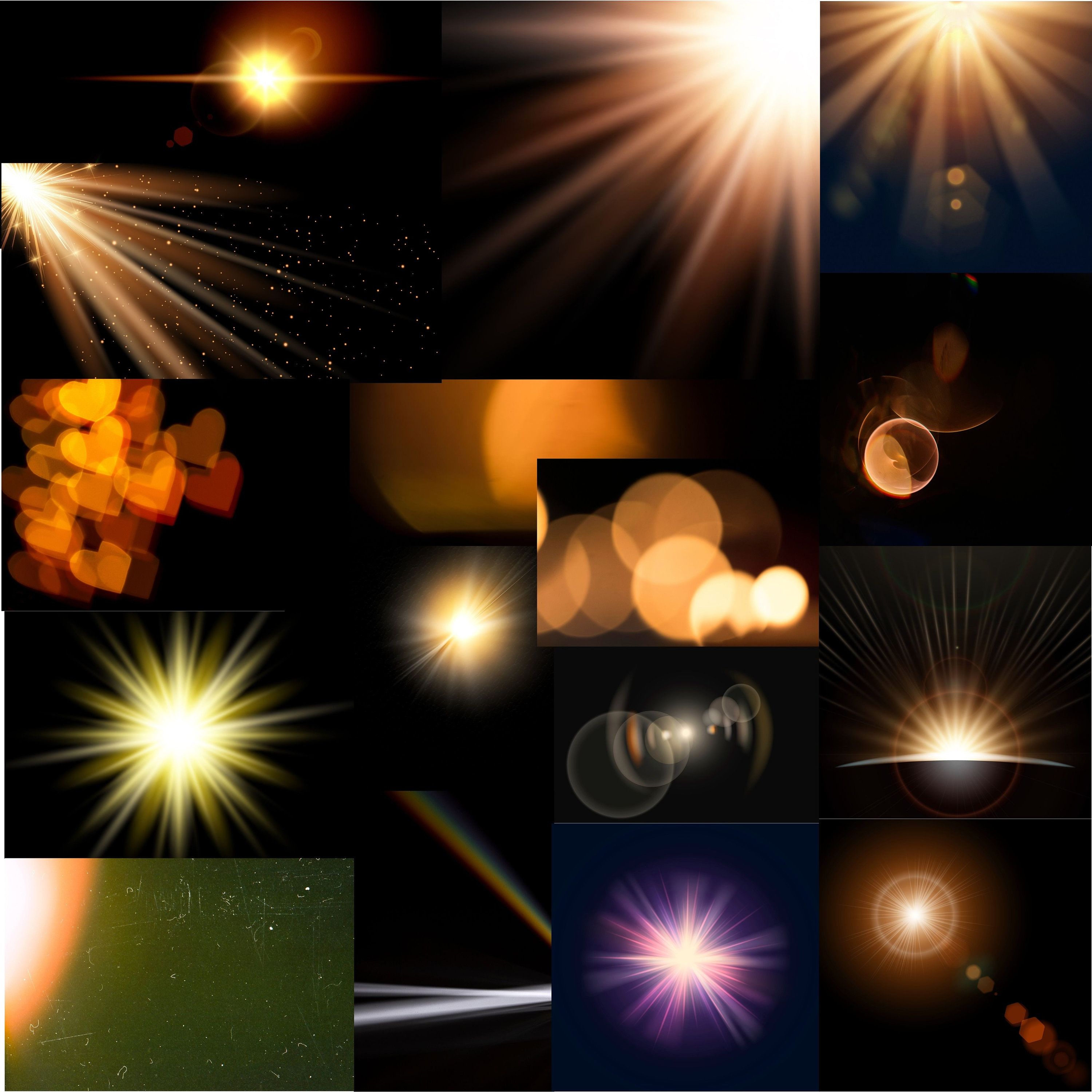 Realistic Sunlight Overlays, 140 Photoshop Sun Overlays,sun Flare ...