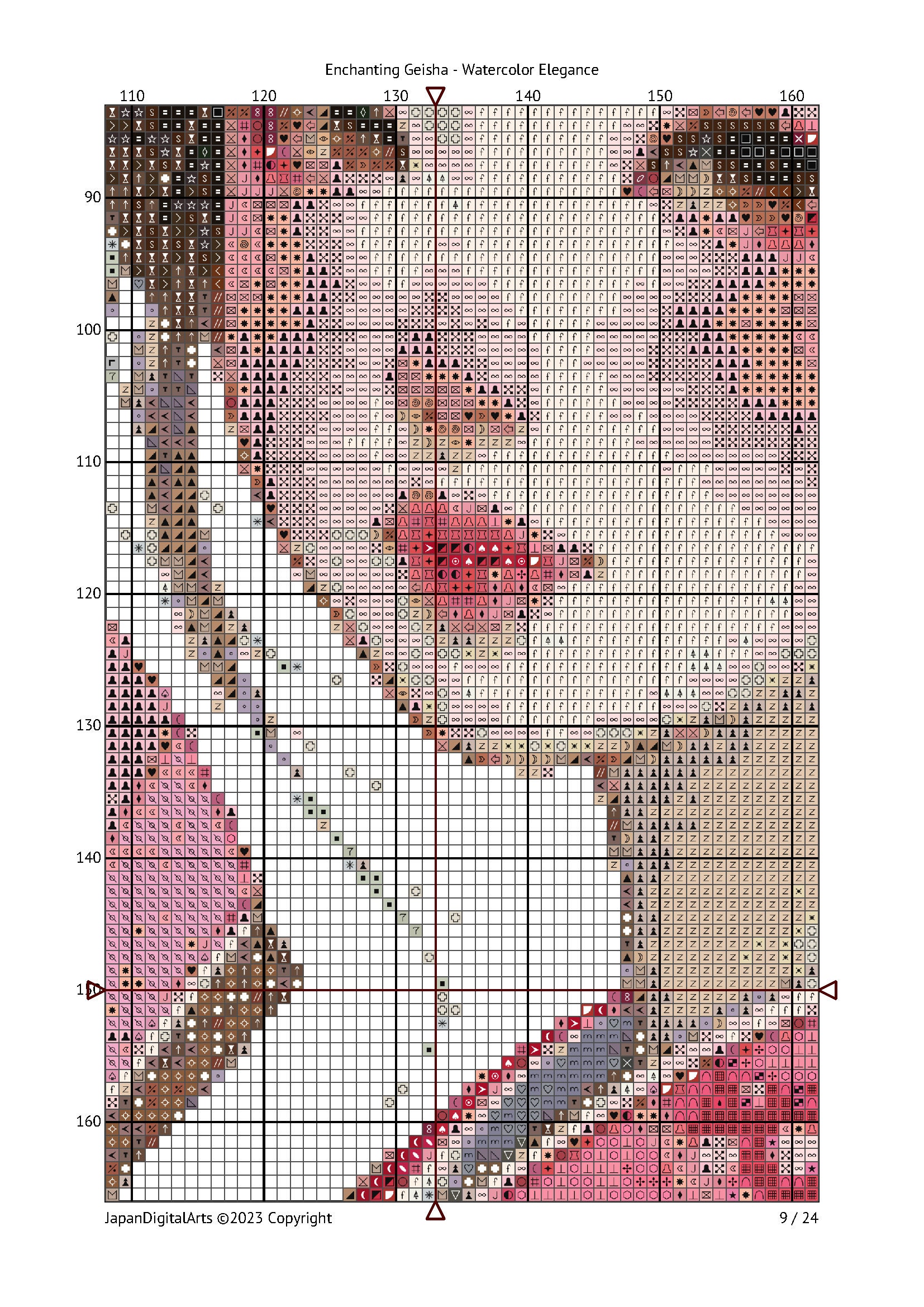 Valentine's Day Cross Stitch Patterns Set: Geisha & Heart - Etsy