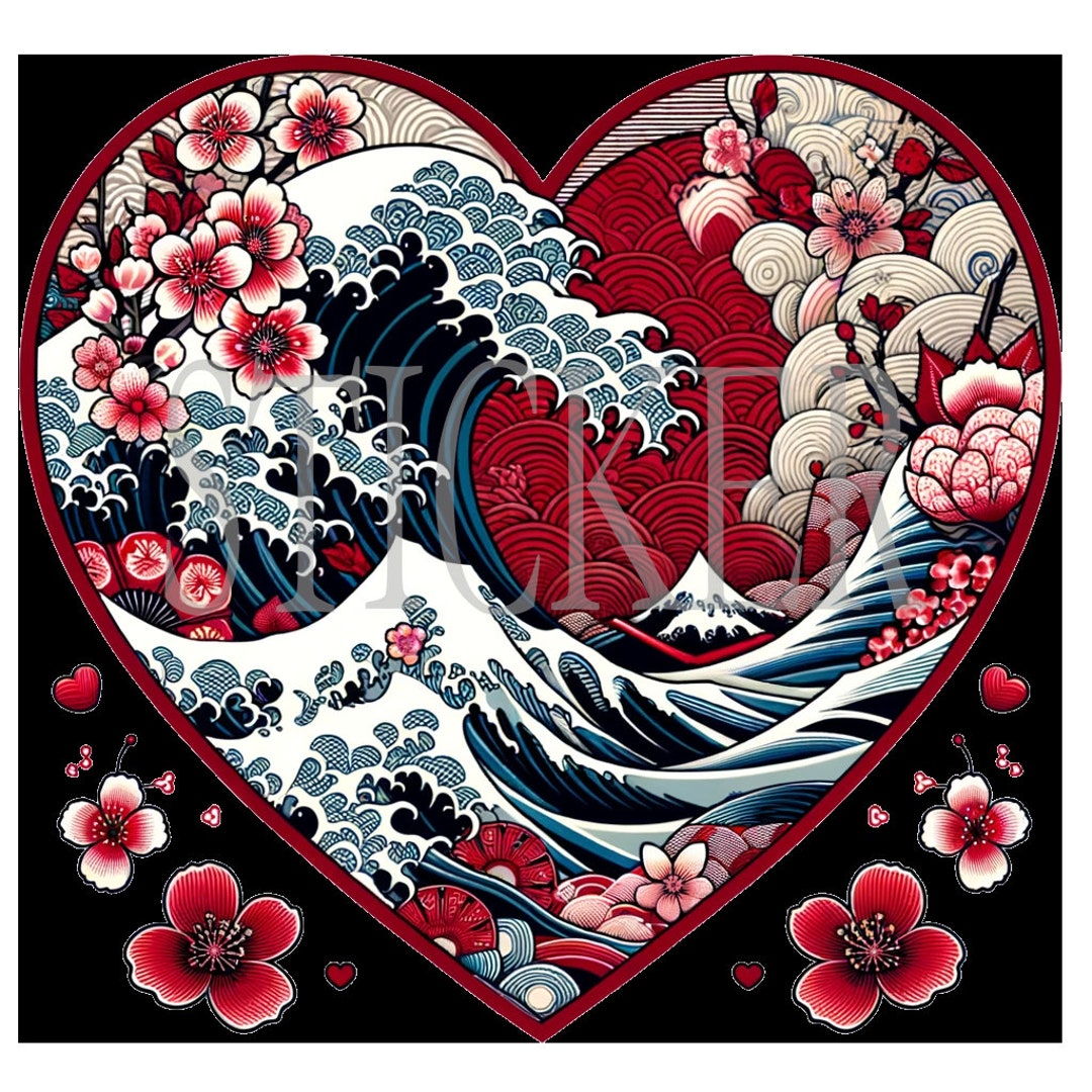 Japanese Harmony - Heart of Tradition - 3x3 Sticker - Etsy