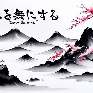 Empty the Mind - Japanese Meditation, Zen Digital Art for Download - Etsy