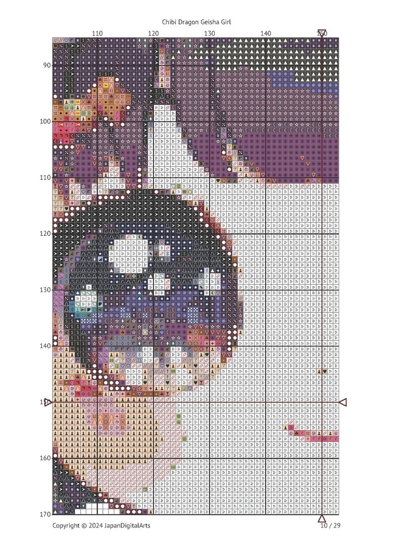 Chibi Dragon Geisha Girl Cross Stitch Pattern - Etsy