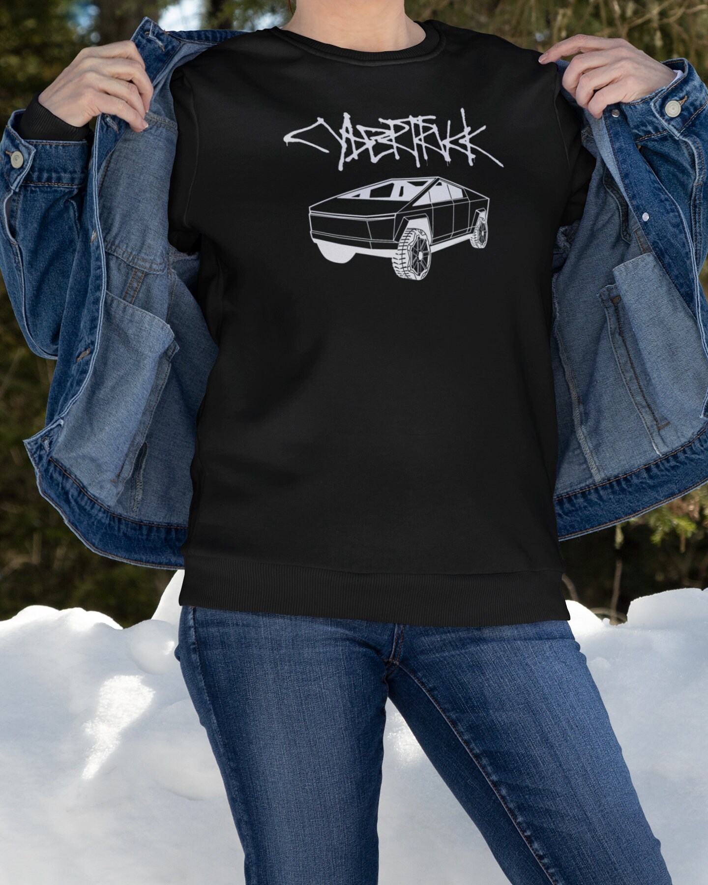 Tesla Shirt Tesla Cybertruck Gifts for Car Guys Line Art Sweatshirt ...