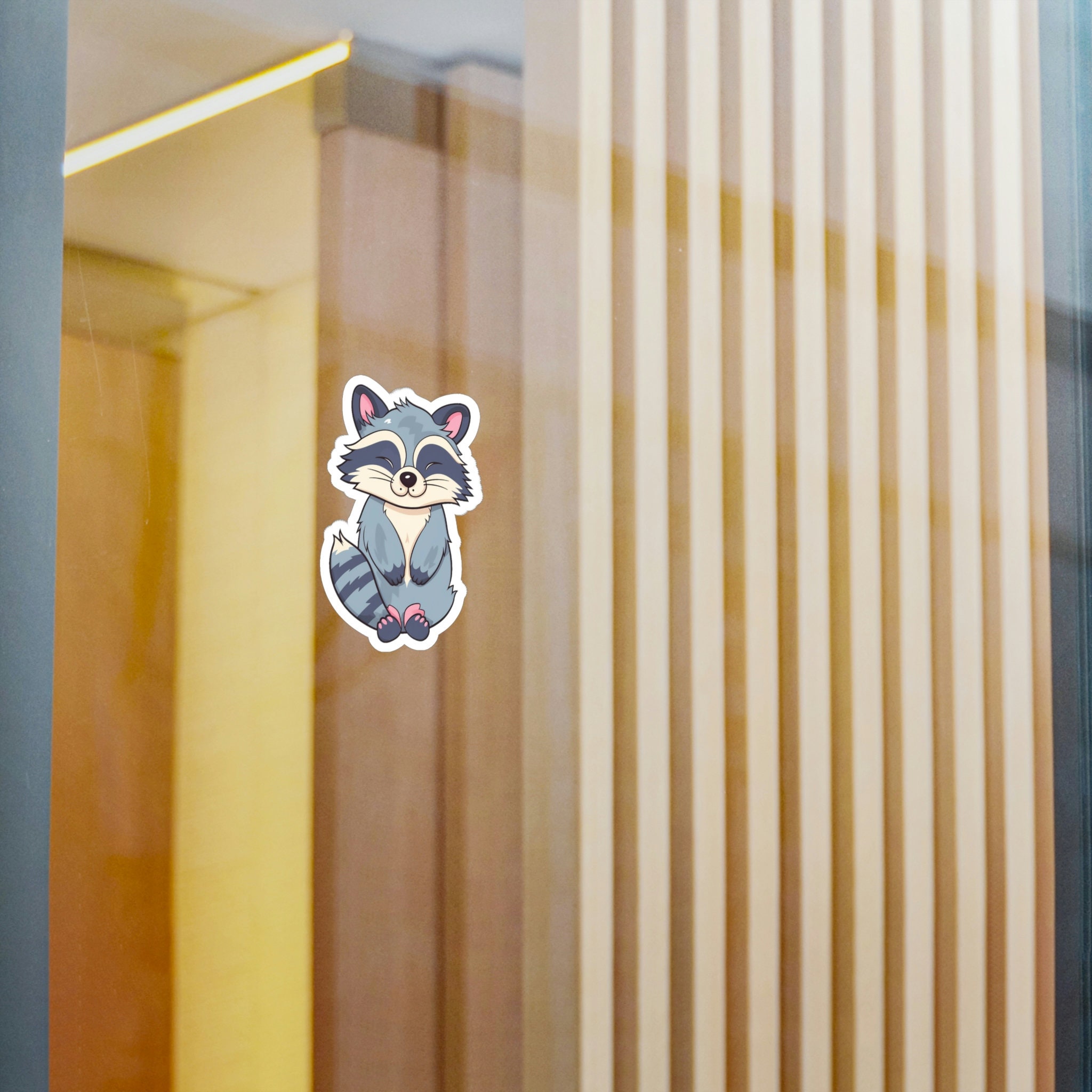 Cute Raccoon Kiss-cut Vinyl Decals Sticker - Etsy
