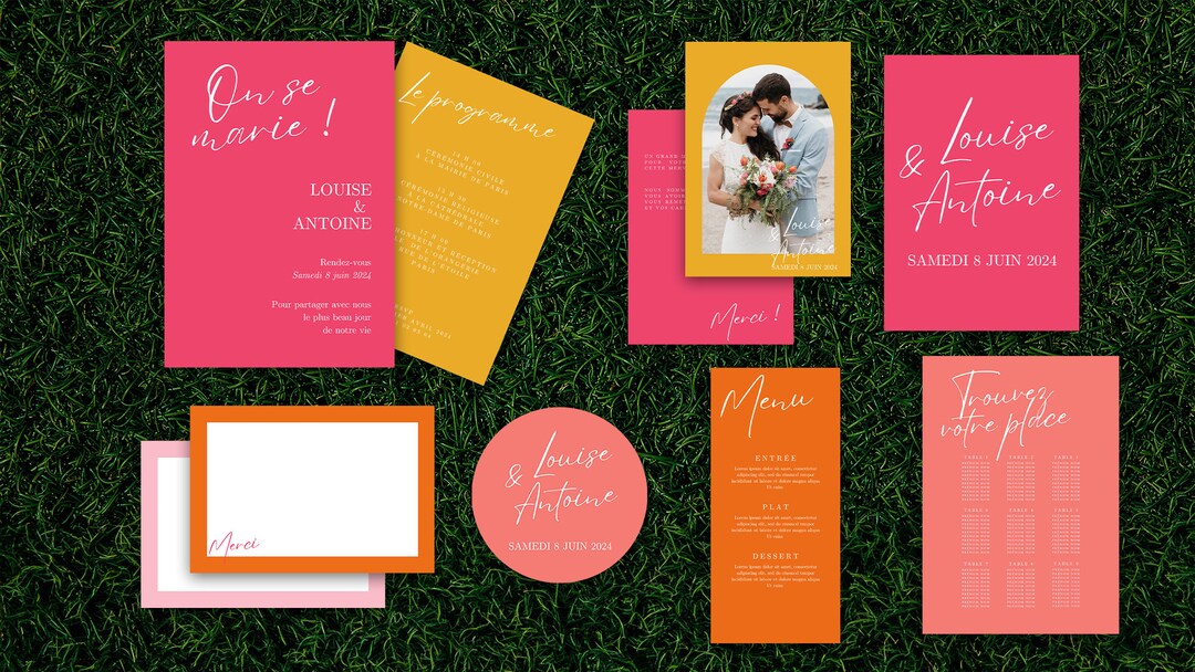 Wedding Invitation Kit to Personalize, to Print, Colorful Template ...