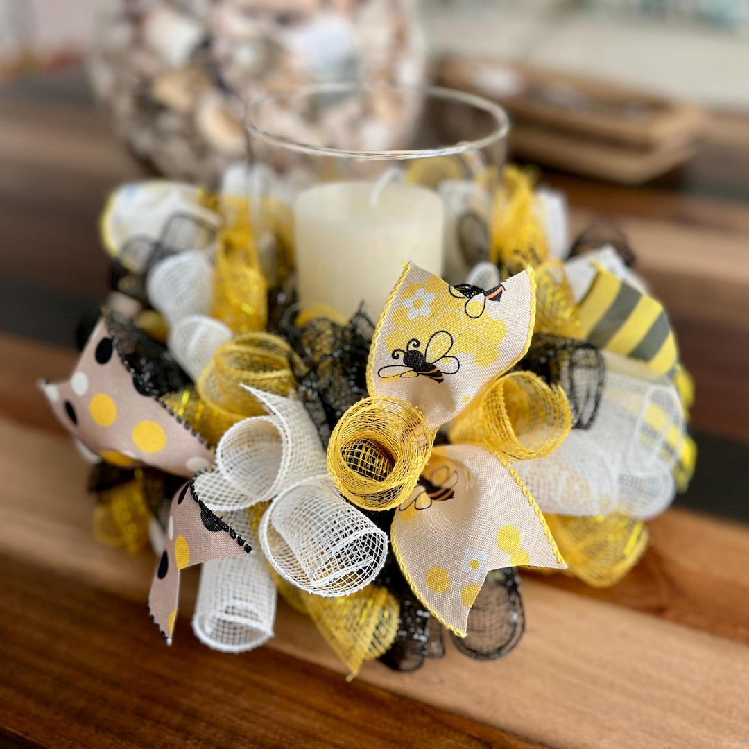Honey Bee Candle Ring, Spring Table Decor, Bee Accent Piece - Etsy