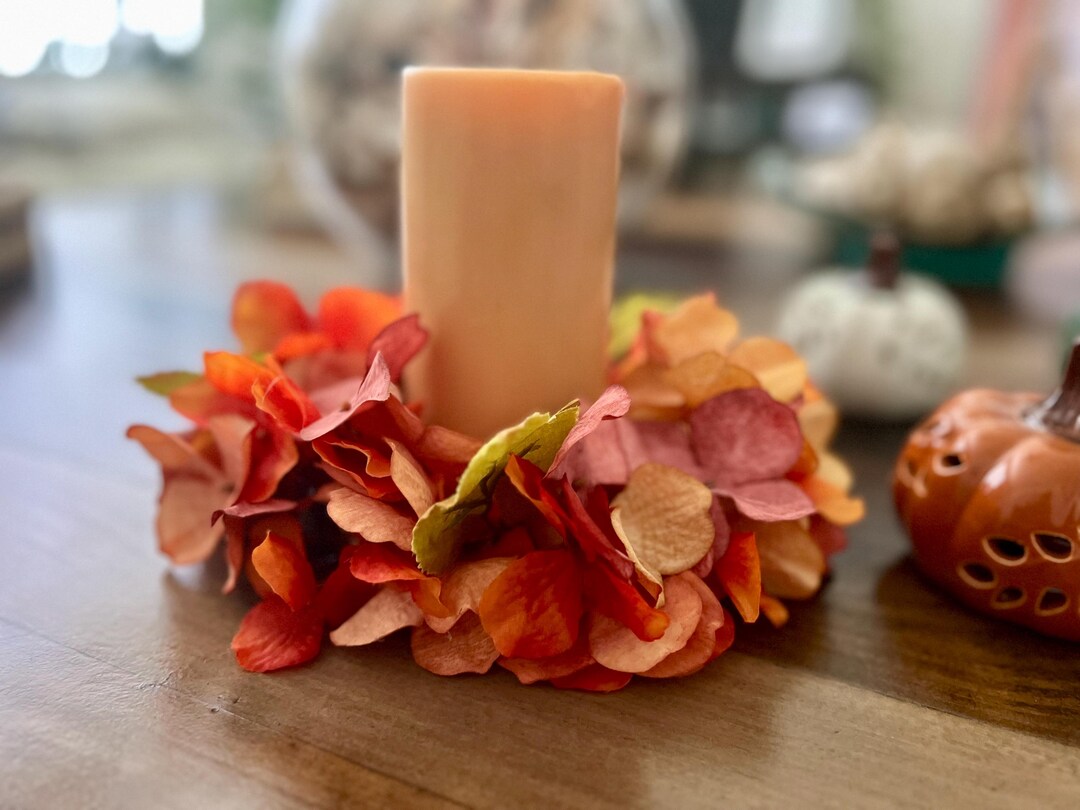 Fall Candle Ring, Small Fall Wreath, Thanksgiving Decor, Small Wreath ...