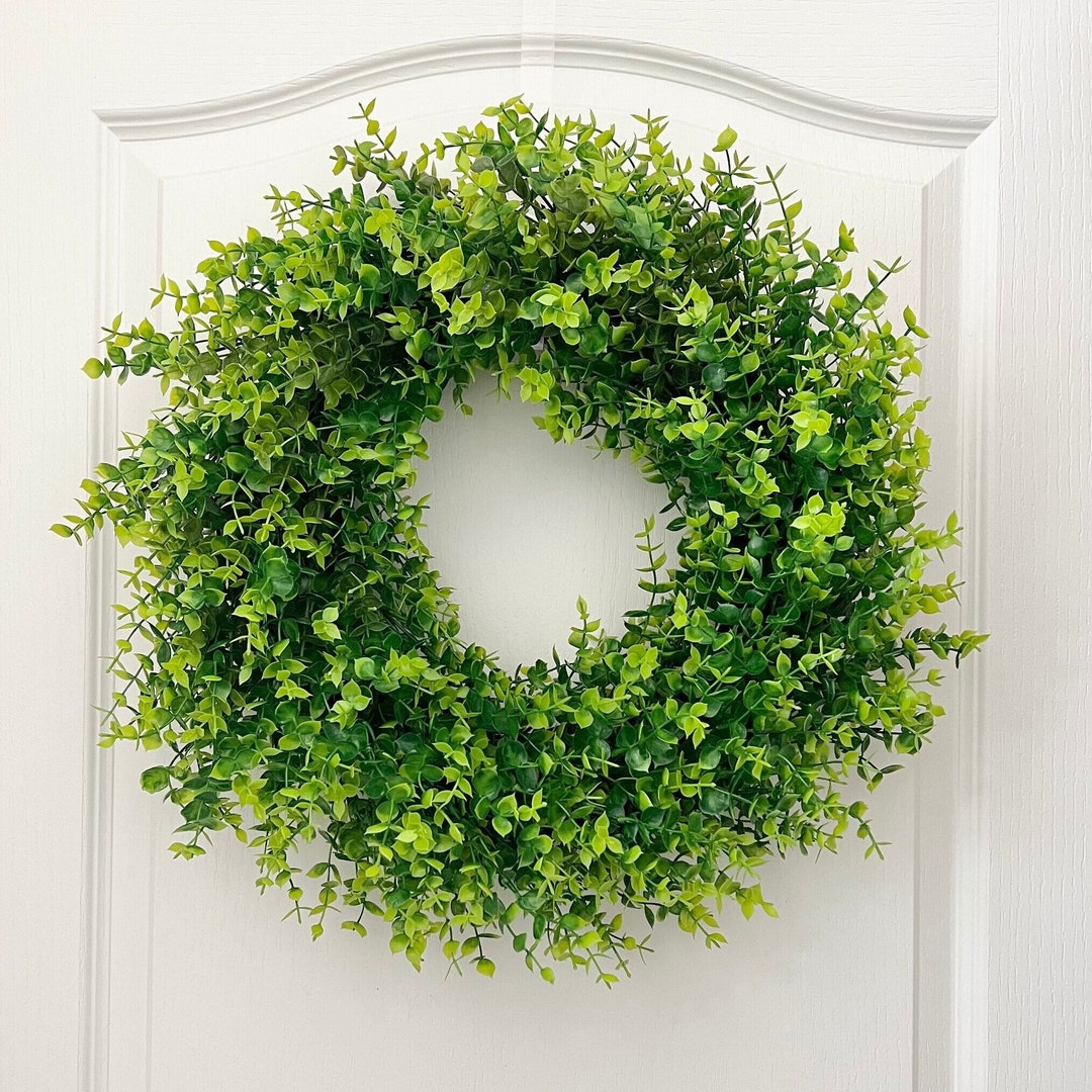 Boxwood Wreath, Spring Wreath, Spring Greenery Wreath, Greenery Wreath ...