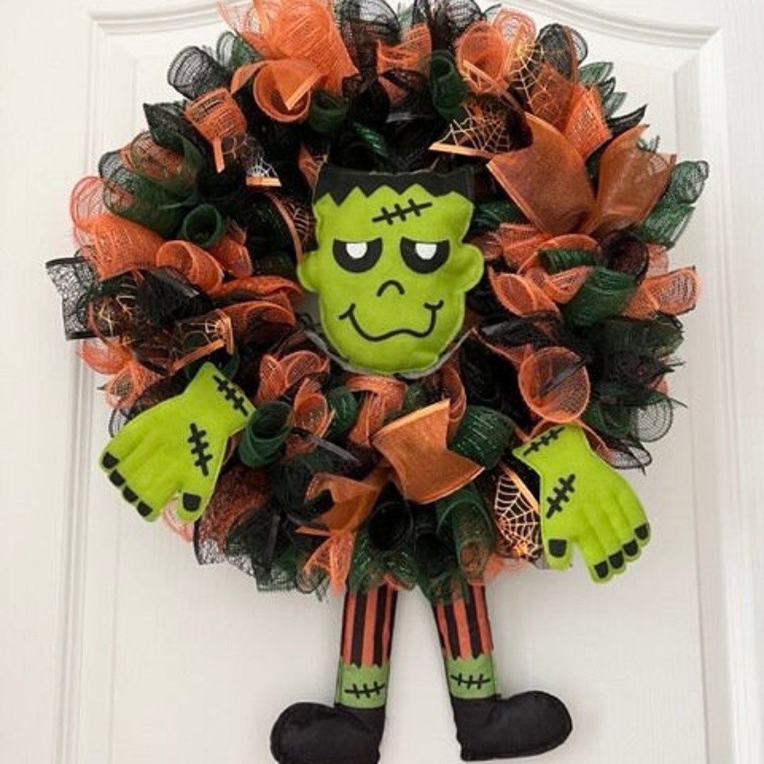 Frankenstein Halloween Wreath, Halloween Wreath, Halloween ...