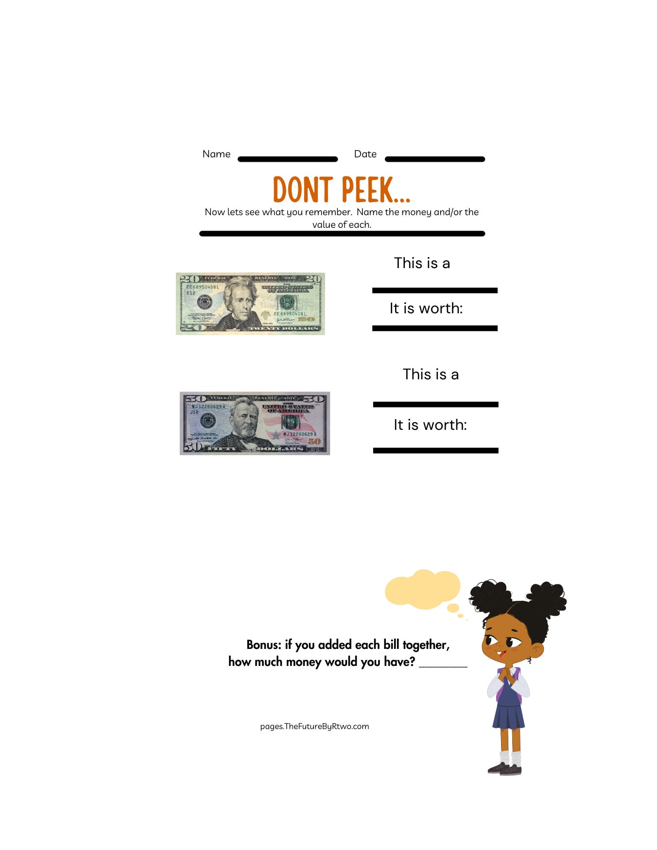 Childrens Financial Literacy Workbook, Financial Literacy for Young ...