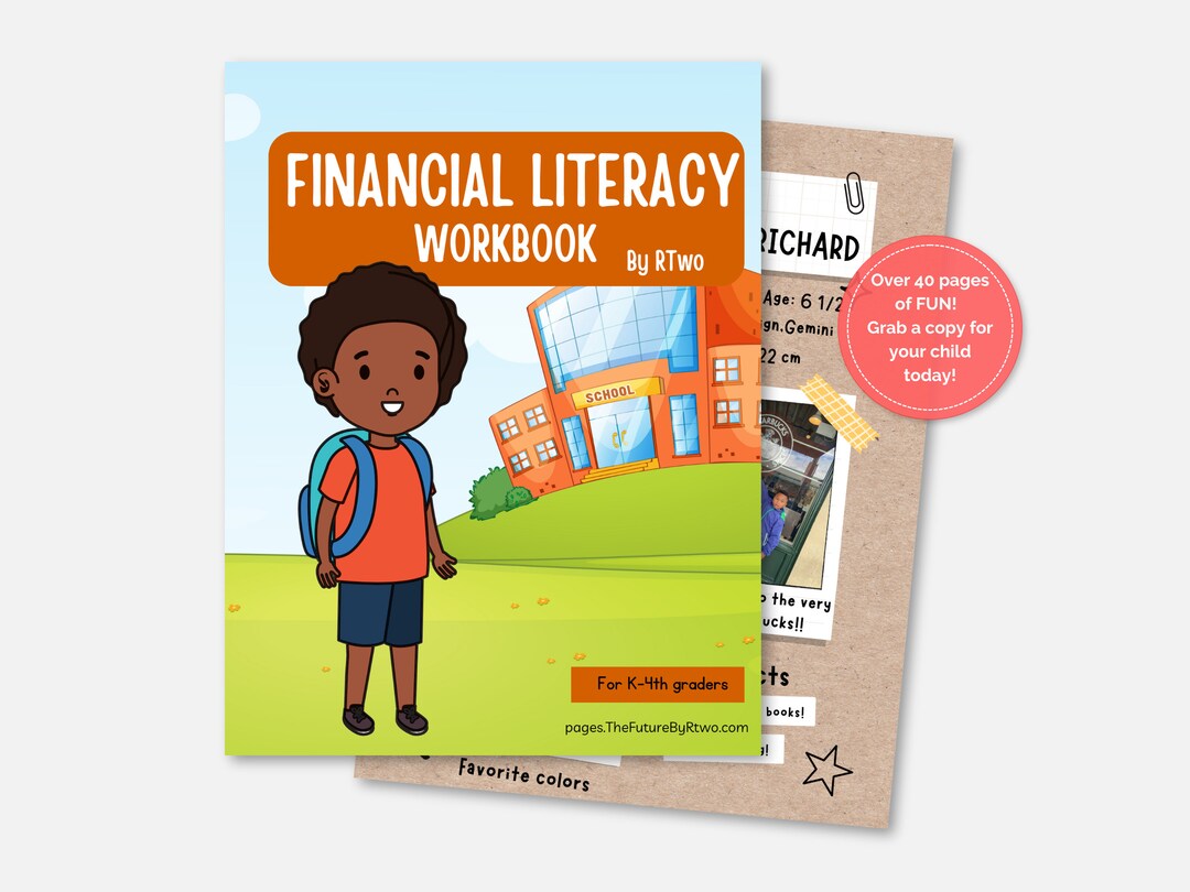 Children's Financial Literacy Workbook, Printable for School Kids, Kids ...