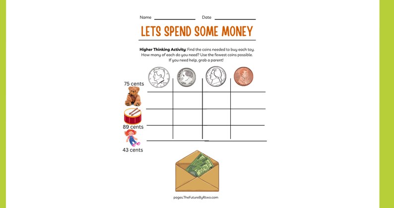 Children's Financial Literacy Workbook, Printable for School Kids, Kids ...