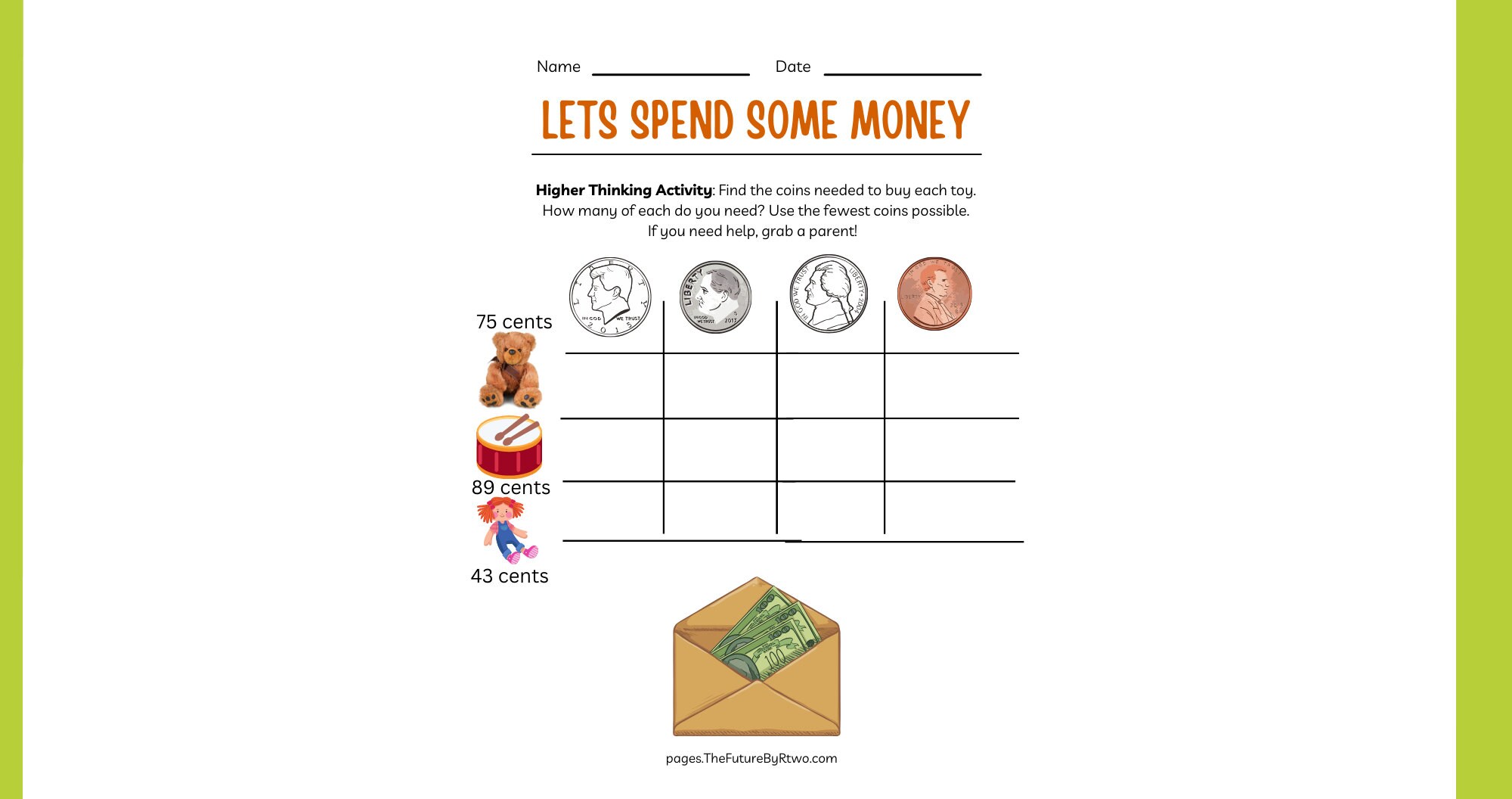 Children's Financial Literacy Workbook, Printable for School Kids, Kids ...