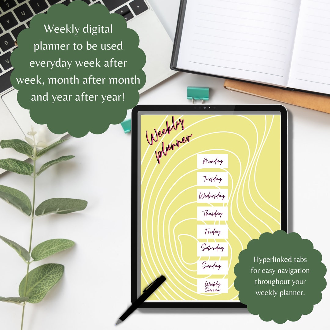 Digital Weekly Planner, Daily Planner, to Do Checklist, Notes, Self ...