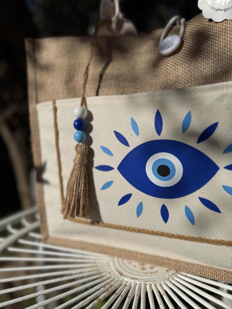 Evil Eye Bag, Mati Bag, Nazar Tote Bag, Boho Carrier, Summer Bag, Large ...
