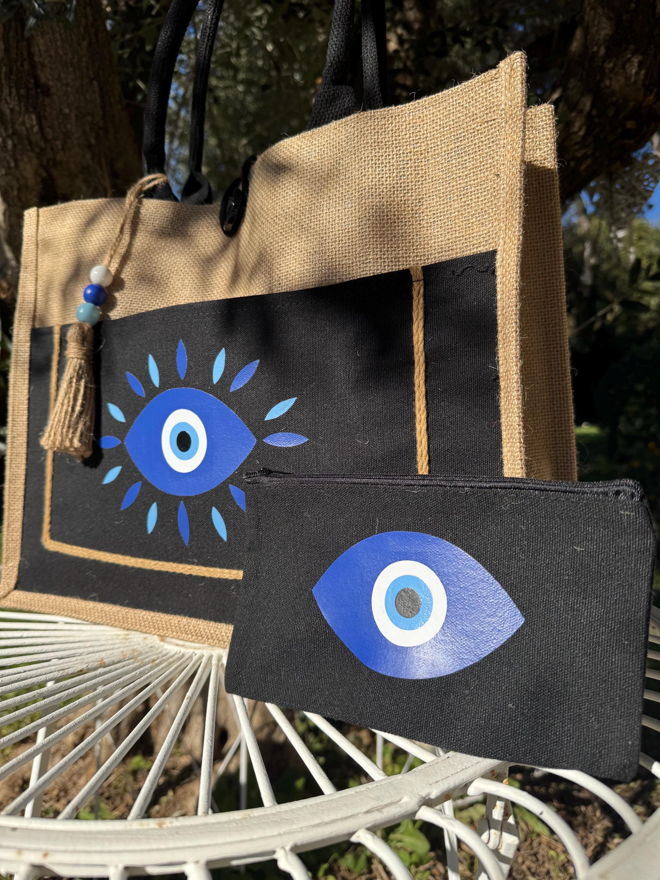 Evil Eye Bag, Mati Bag, Nazar Tote Bag, Boho Carrier, Summer Bag, Large ...
