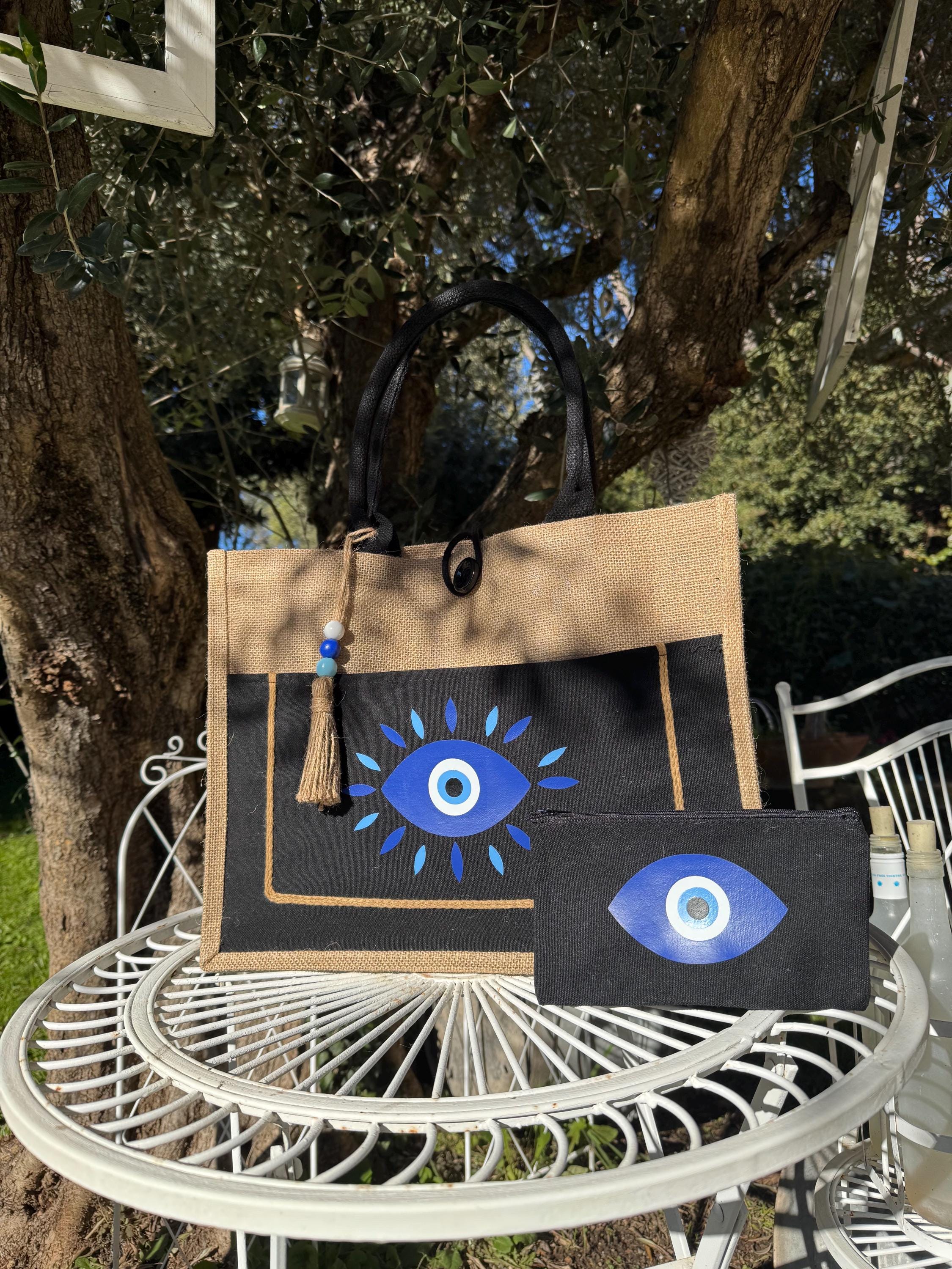 Evil Eye Bag, Mati Bag, Nazar Tote Bag, Boho Carrier, Summer Bag, Large ...