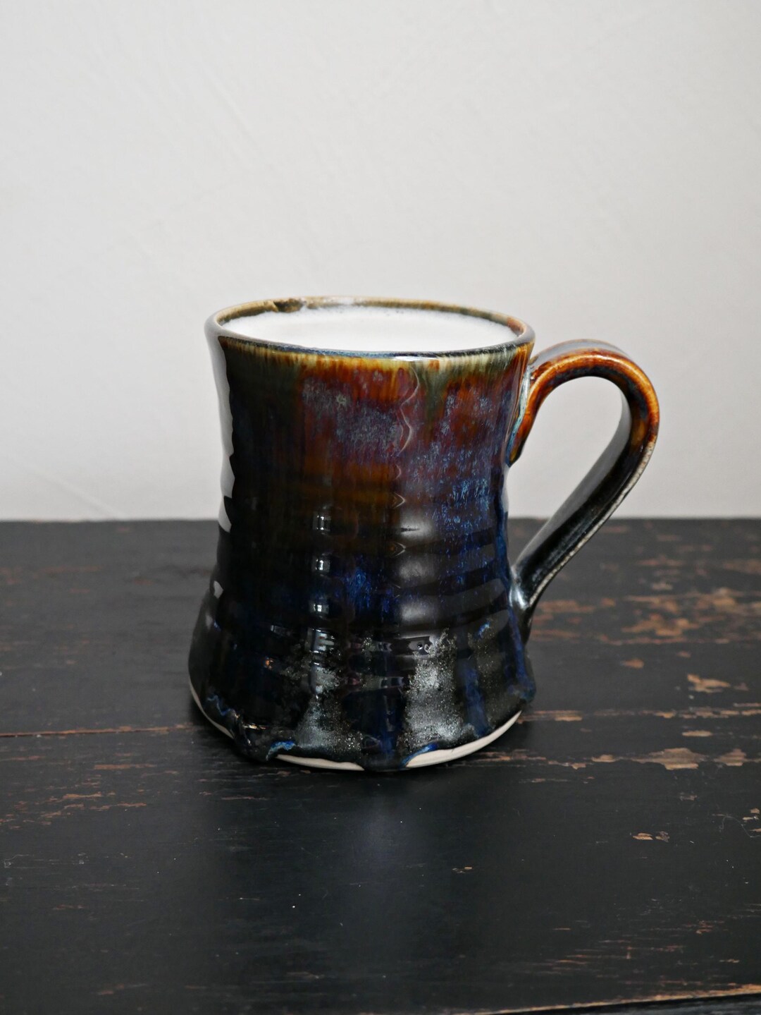 Rustic Pottery Mug, Layered Glazes and Drips - Etsy