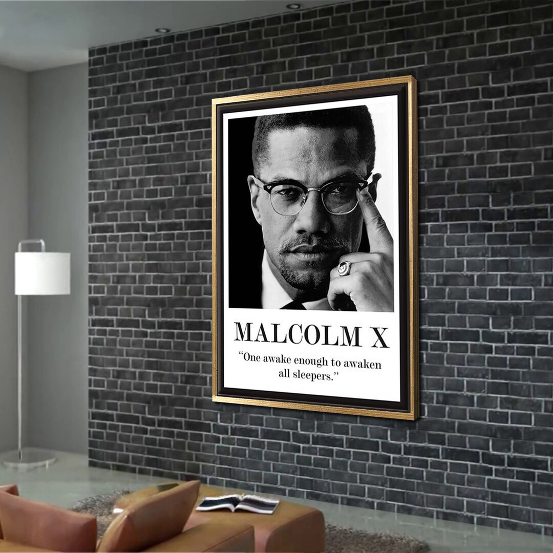 Malcolm X Print Art, Malcolm X Canvas Wall Art, Living Room Wall ...